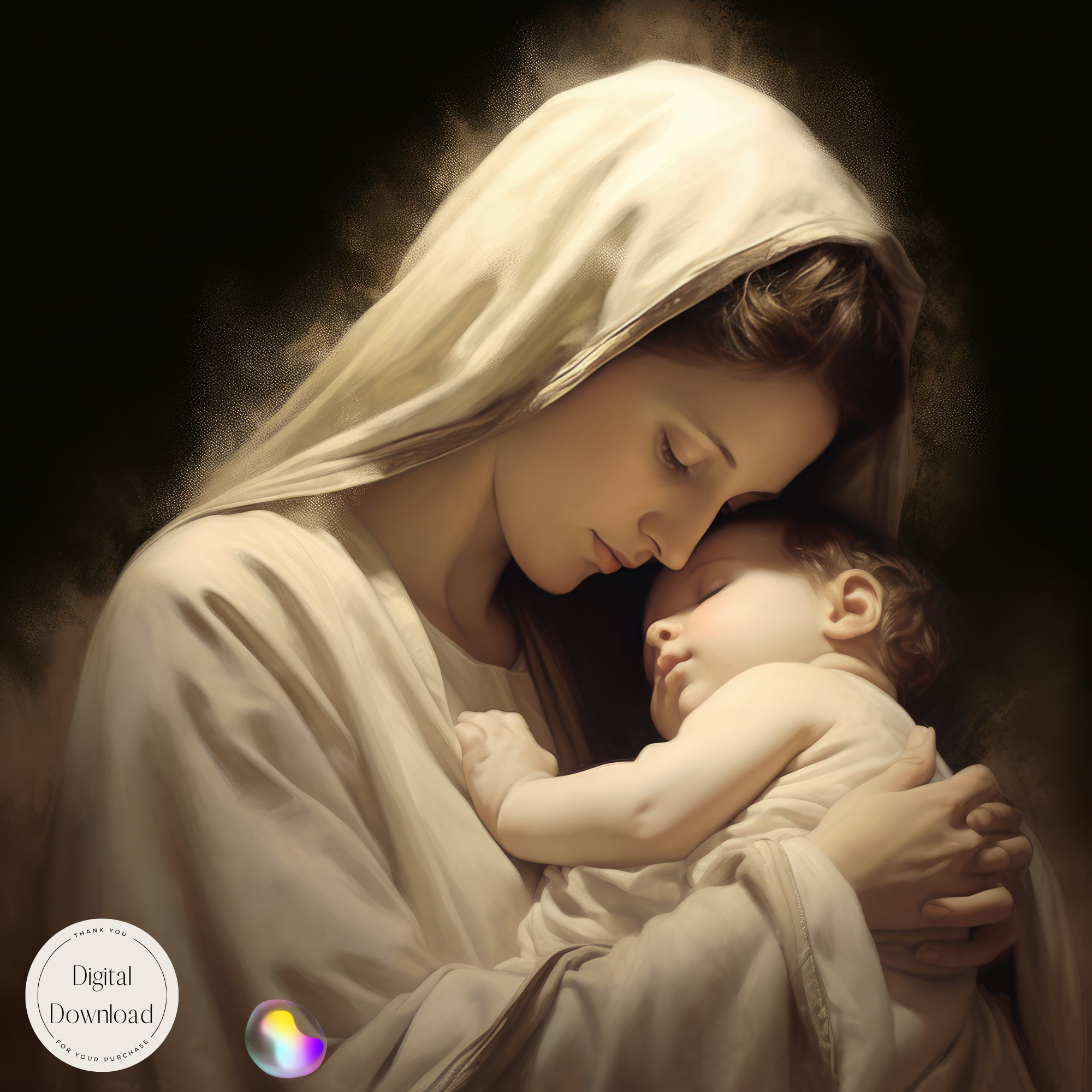 Mother Mary and Baby Jesus Printable Art 81 | Instant Download ...