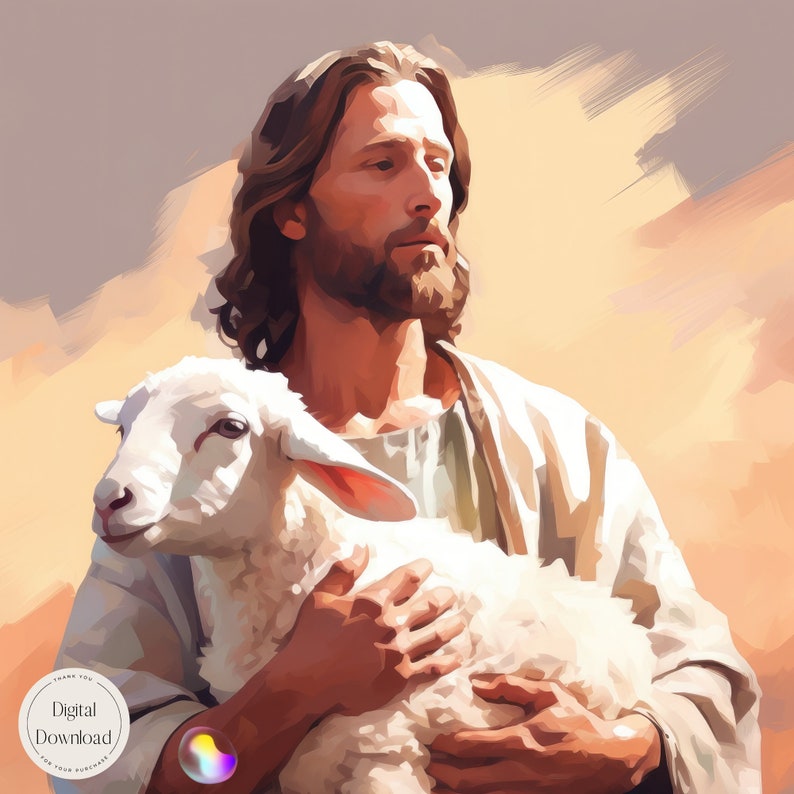 Jesus Christ & the Lamb Religious Printable Art 102 Instant Download ...