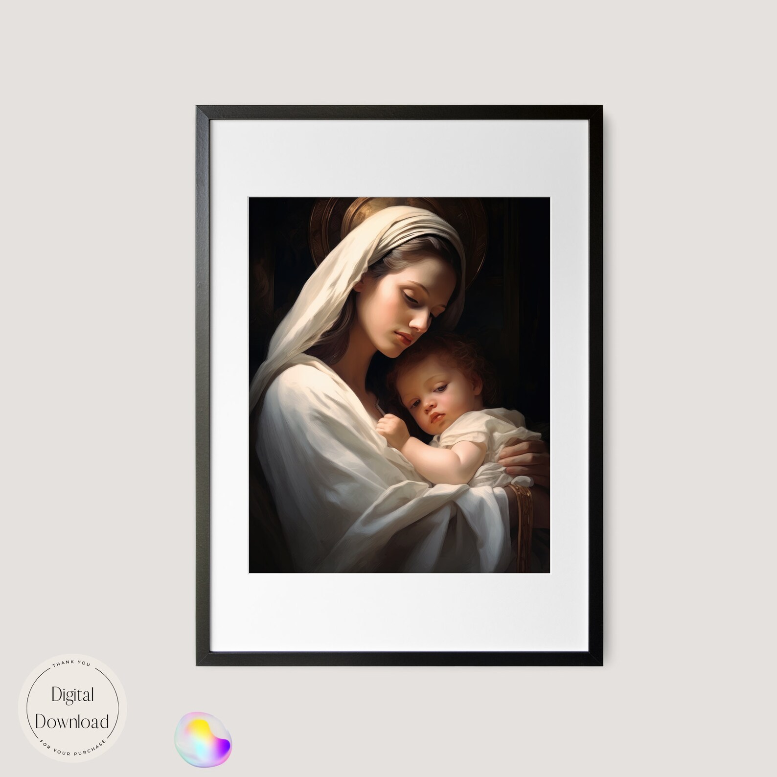 Mother Mary and Baby Jesus Printable Art 71 Instant Download Birthday ...