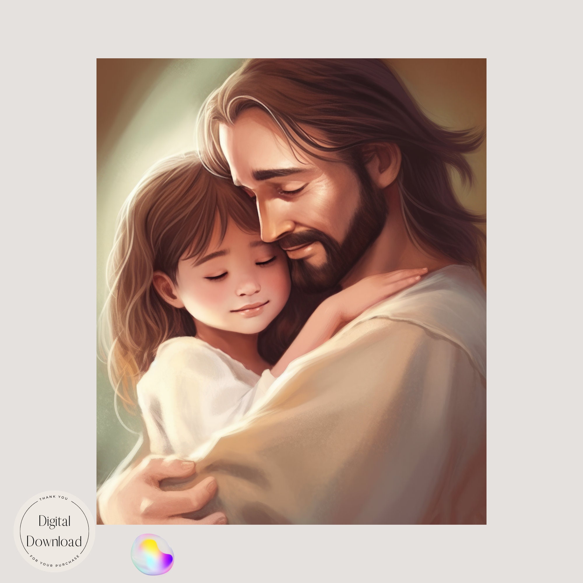 Jesus Christ and Children Religious Printable Art 291 Instant Download ...