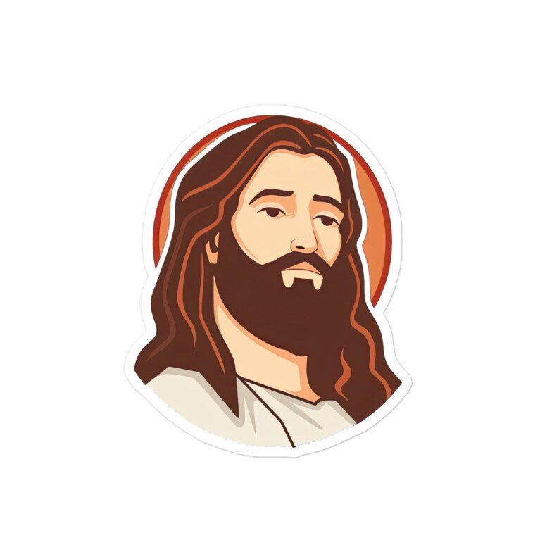 Jesus Christ Vinyl Sticker Heavenly Grace: Reverent Decal for Spiritual ...