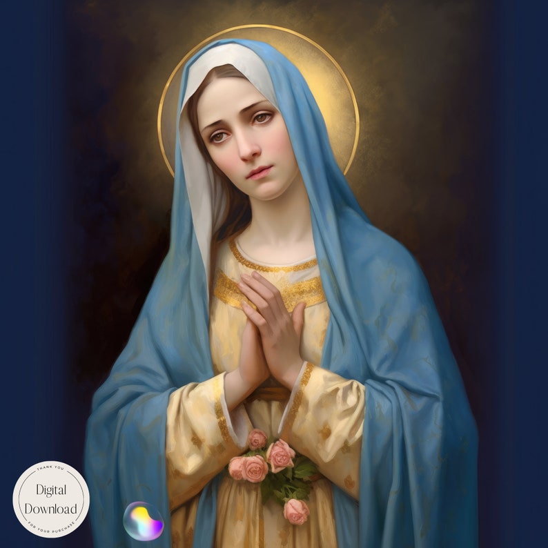 Mother Mary Religious Printable Art 583 Instant Download Our Lady of ...