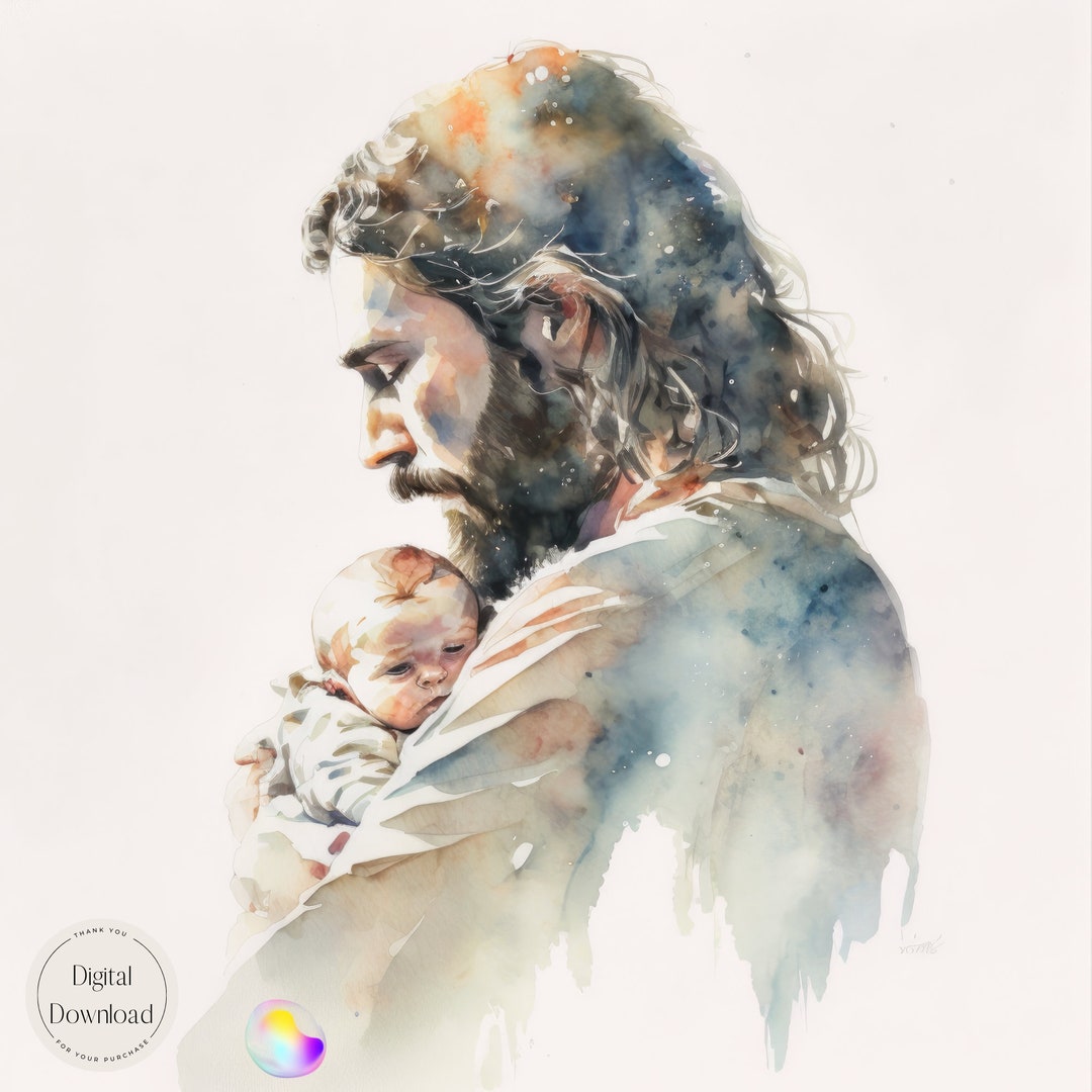 Jesus Christ and Children Religious Printable Art 119 | Instant ...