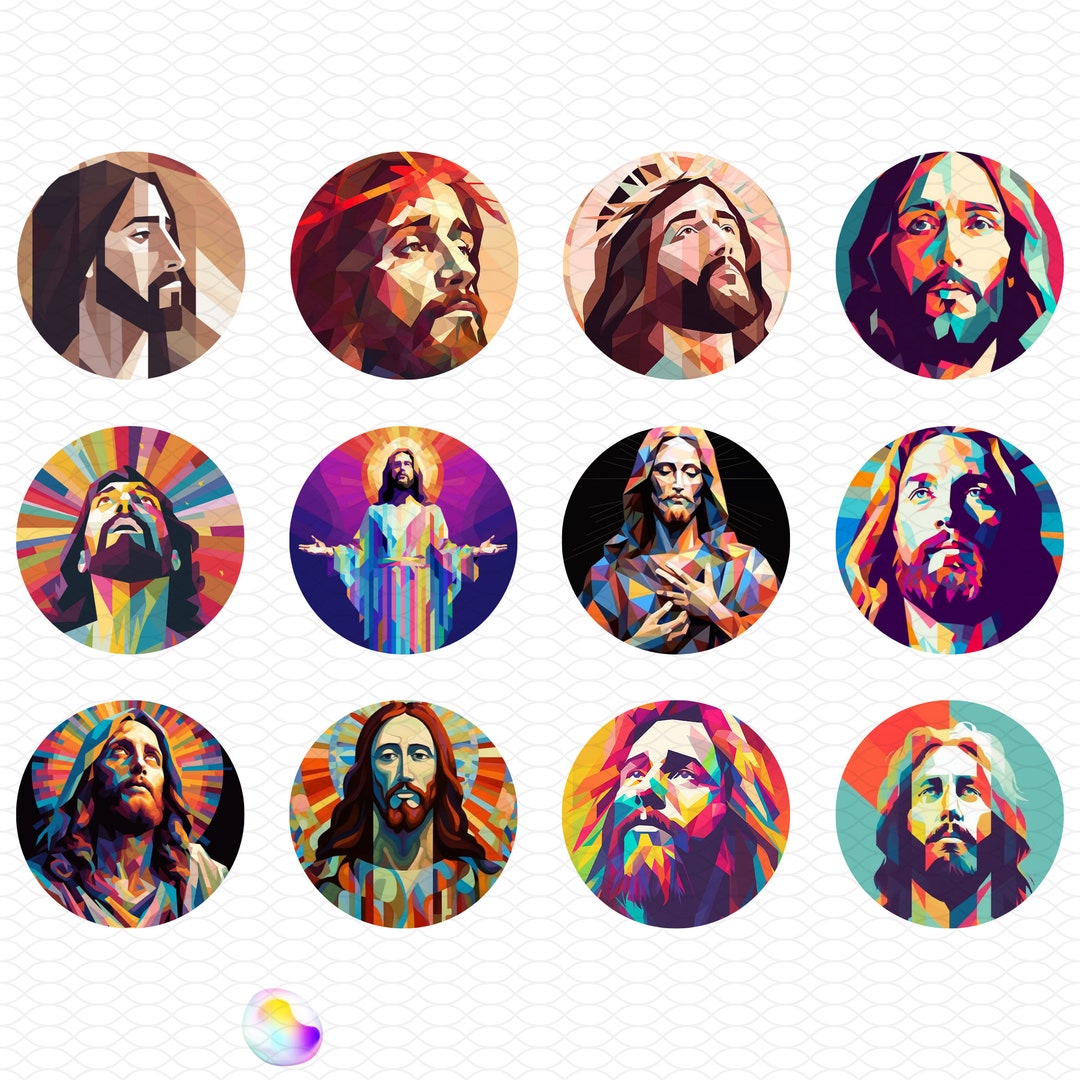 12x Jesus Christ Sticker Sheet of 12 (60) | Sacred Stickers, Designed ...