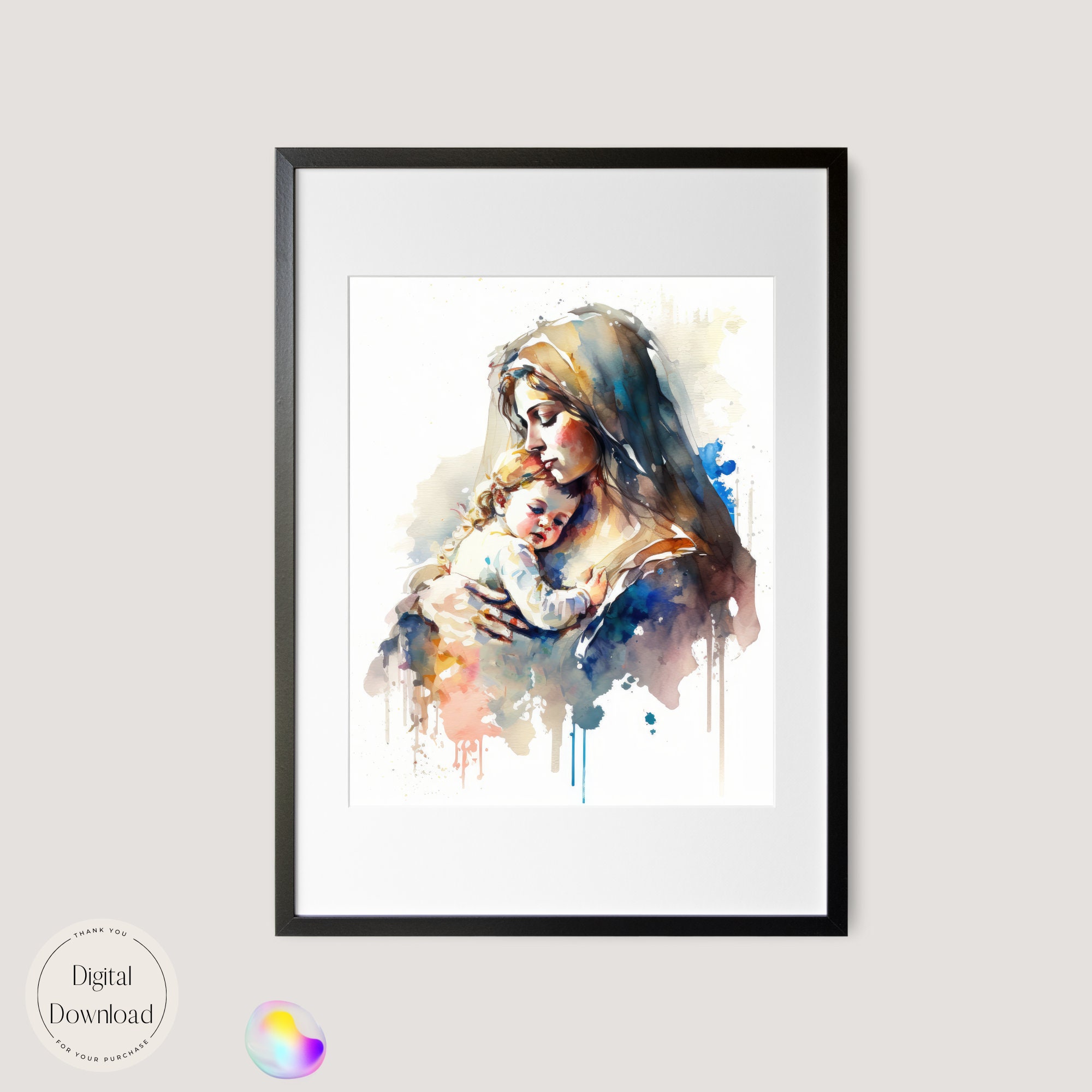 Mystical Virgin Mary Art Downloads Mother Mary Religious Printable Art ...