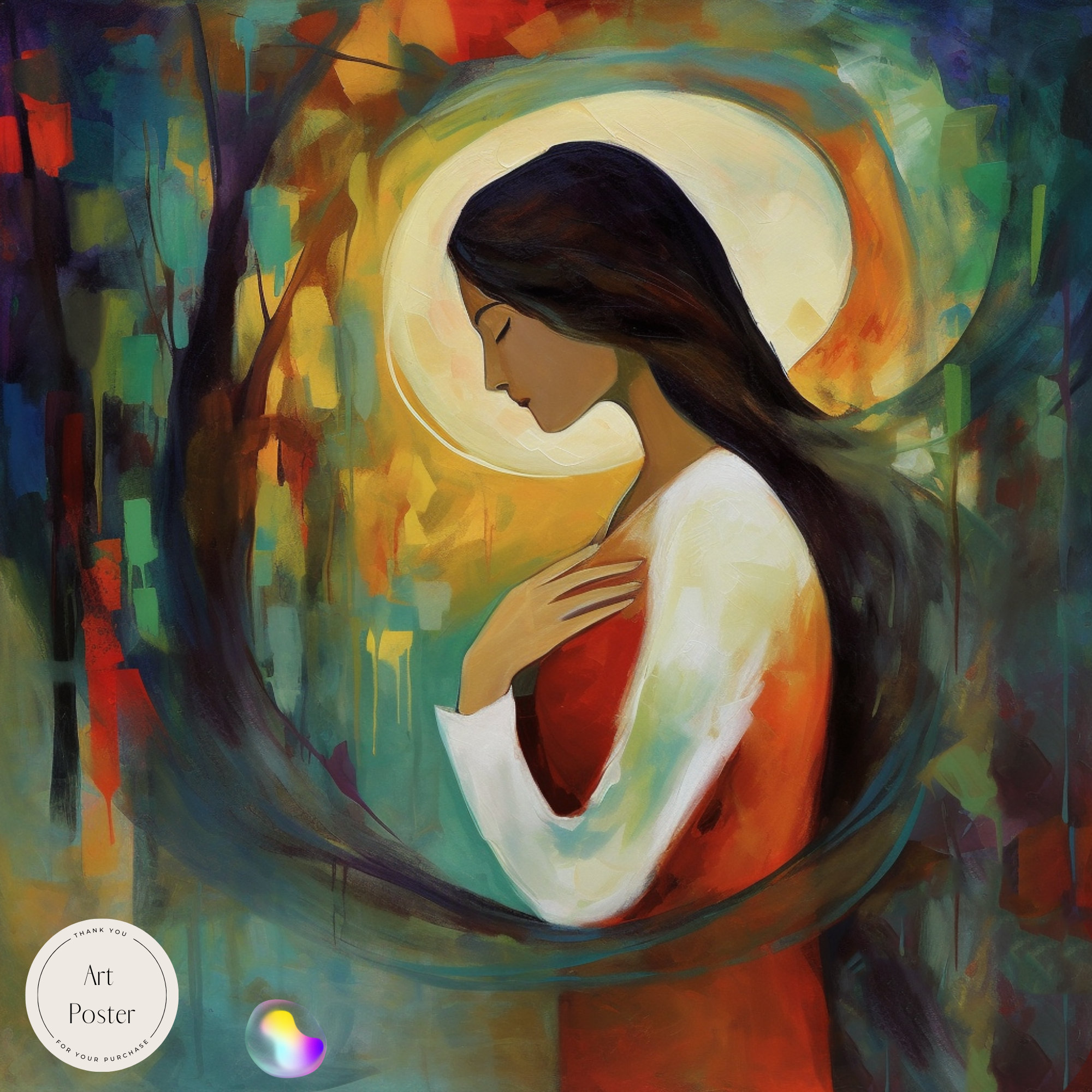 Sacred Prayer Art Print: A Graceful and Devout Image of a Woman's ...