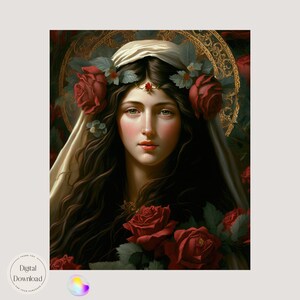 Regal Virgin Mary Devotional Decor | Mother Mary Religious Printable ...