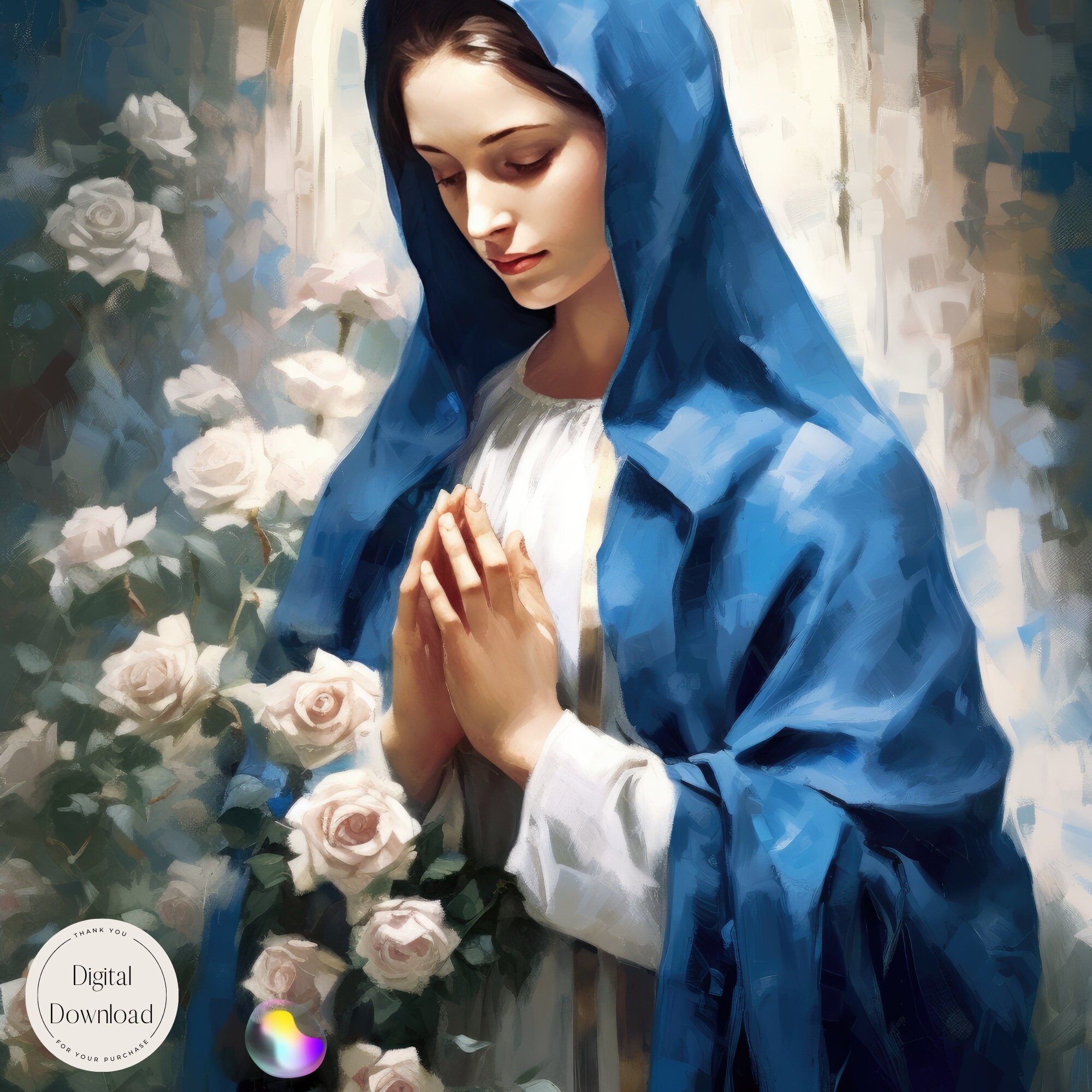 Mother Mary Religious Printable Art 443 Instant Download Holy Mary's ...