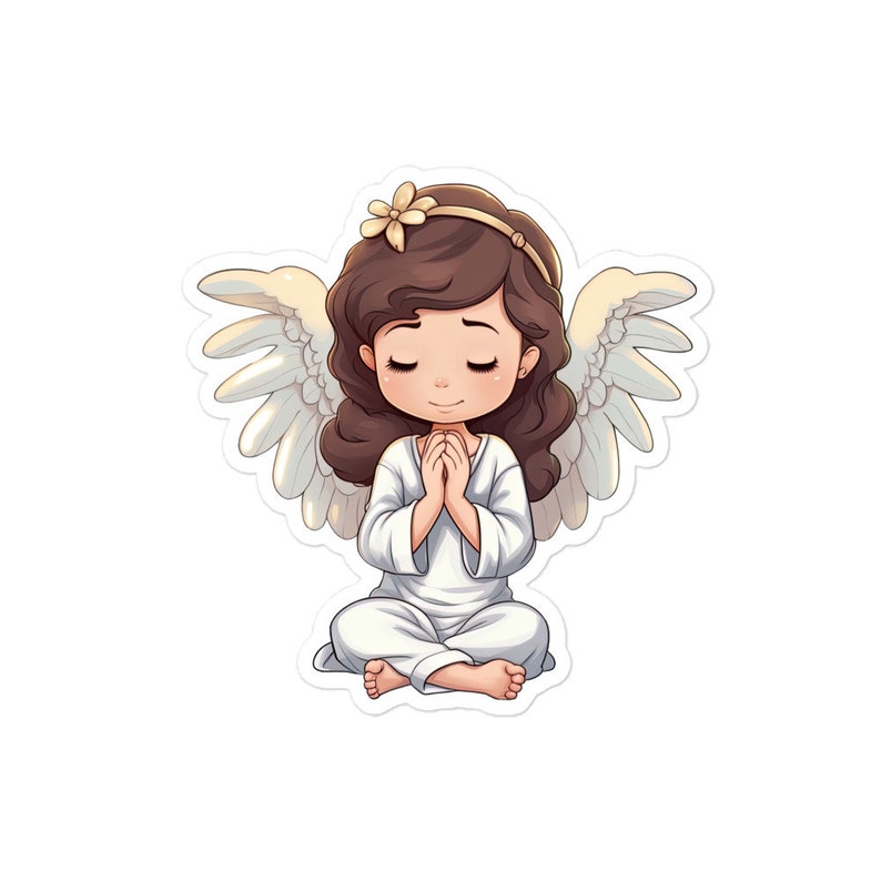 Graceful Angel Sticker - Peaceful Design for Nursery and Home Deco ...