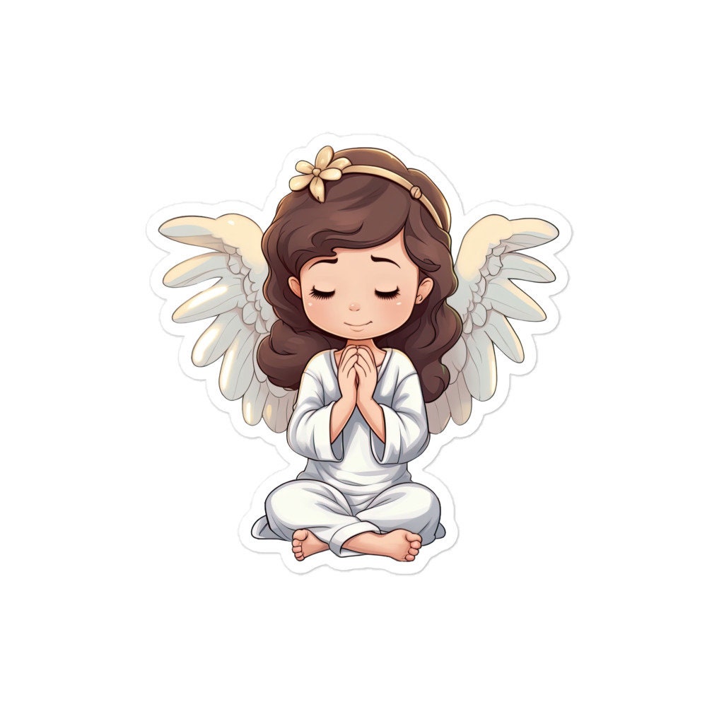 Graceful Angel Sticker - Peaceful Design for Nursery and Home Deco ...