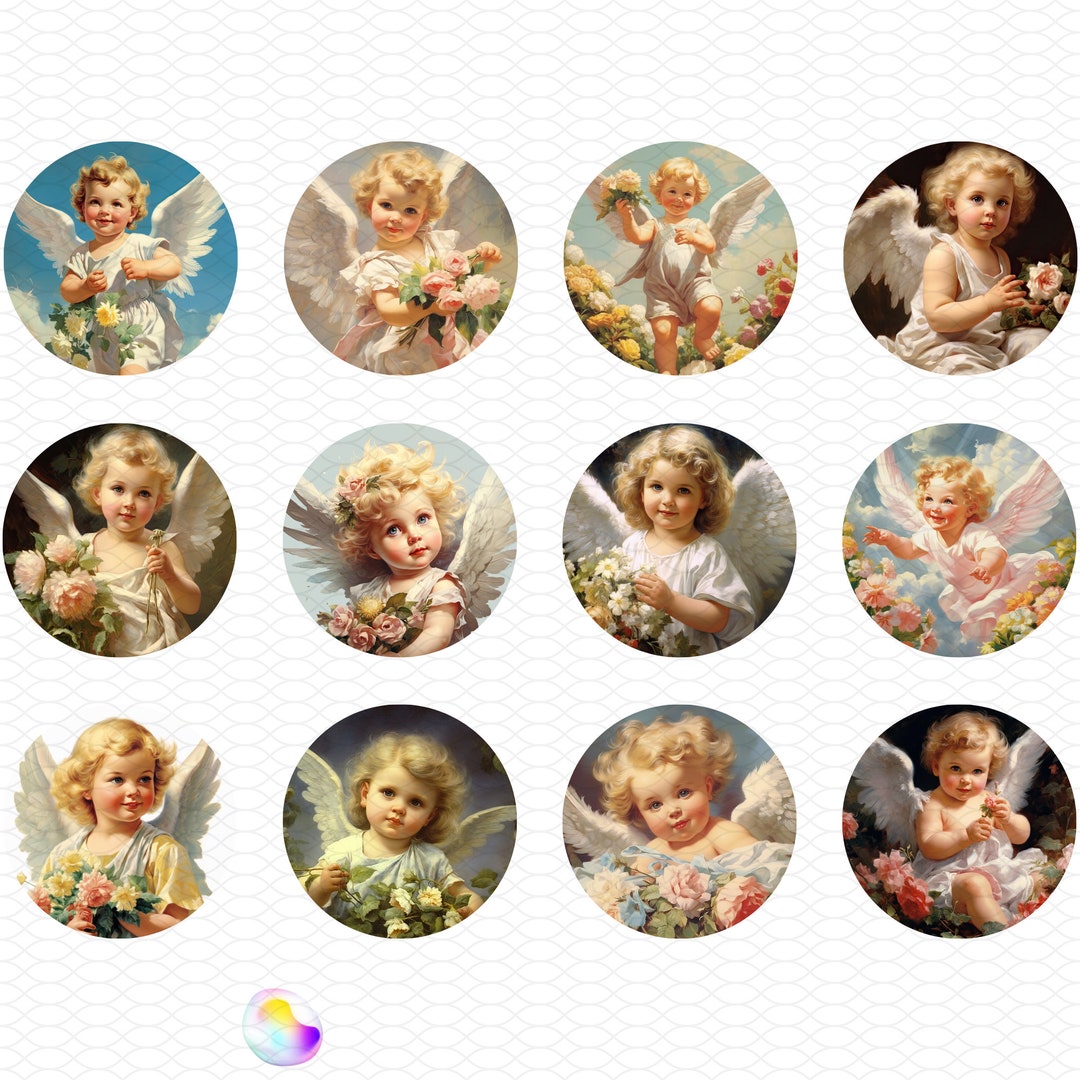 12x Cherubim Baby Angel Stickers - Nursery Decor - Baptism Gift ...