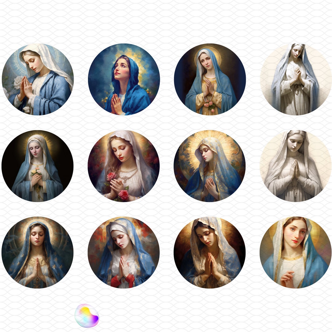 Holy Mother Mary Vinyl Decals Sticker Sheet 21 A Testament of Devotion ...