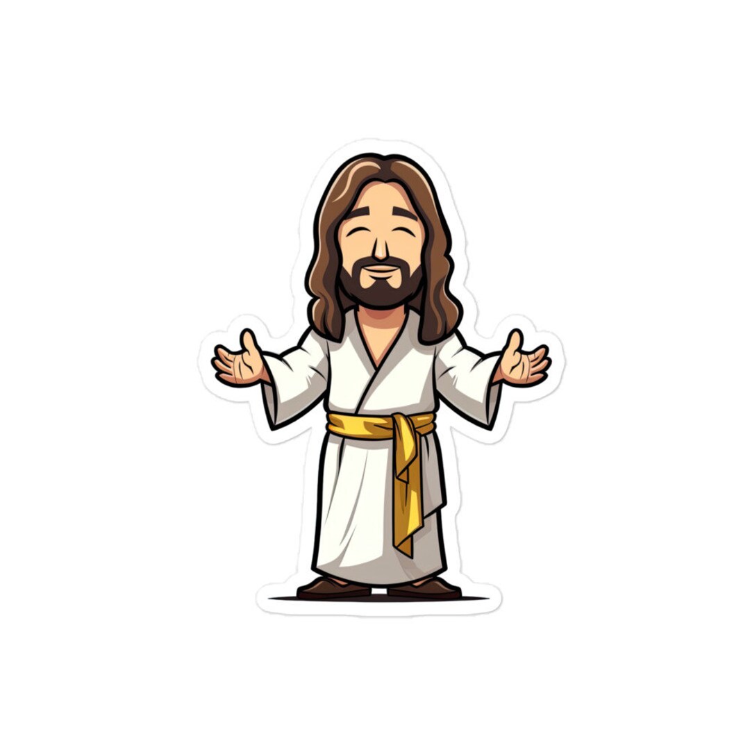 Jesus Christ Decal | Jesus Illustration Sticker | Kiss-cut & Bubble ...