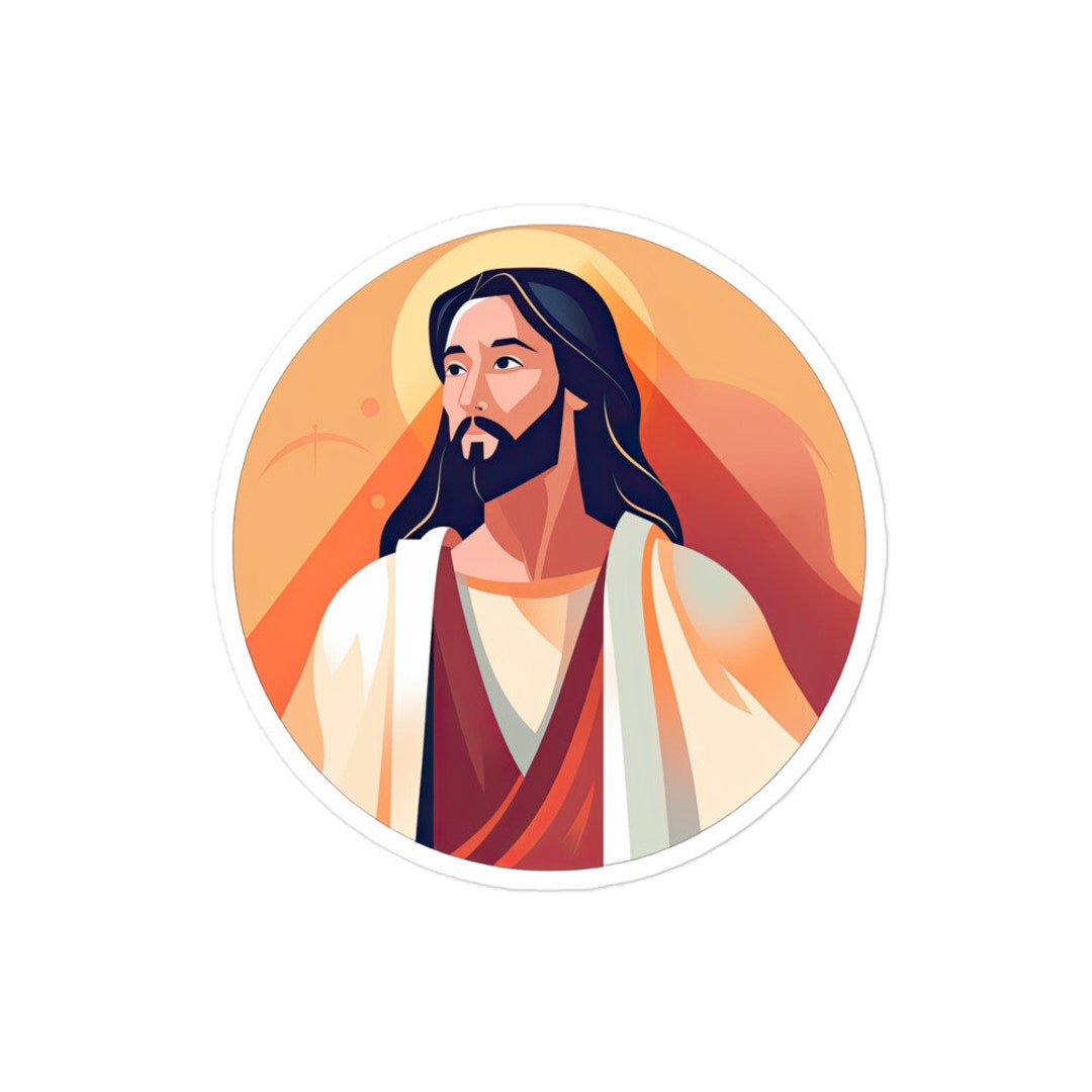Son of God Decal for Religious Symbolism Cute Jesus Sticker Cartoon ...