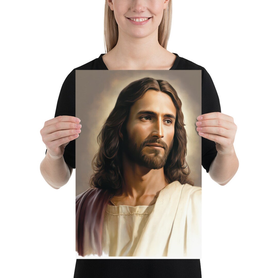 Jesus Christ Portrait Illustration Poster | Spiritual Art | Bible Art ...