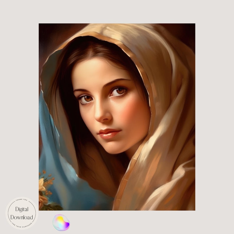 Mother Mary Religious Printable Art 358 | Instant Download | Divine ...