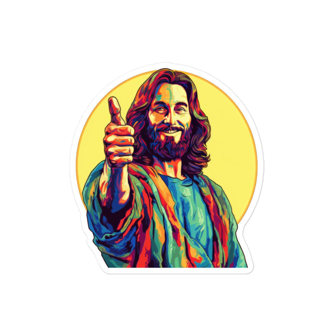 Jesus Giving A Thumb up Sticker Jesus Christ Decal Kiss-cut & Bubble ...