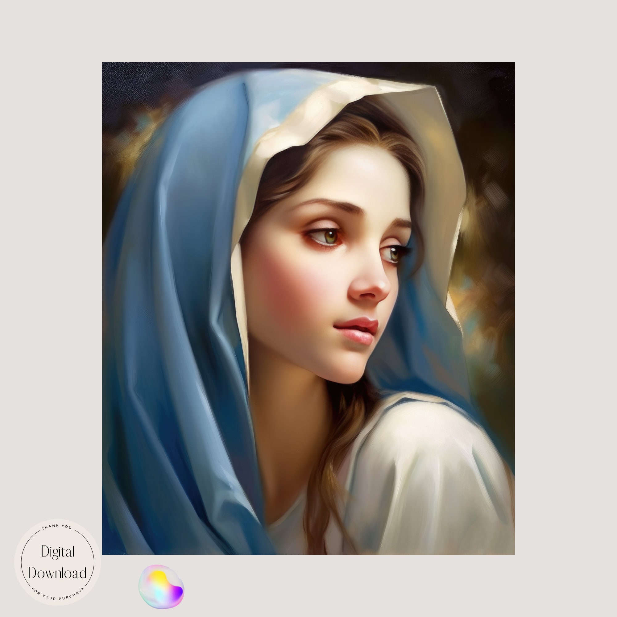 Mother Mary Religious Printable Art 382 Instant Download Blessed Virgin ...