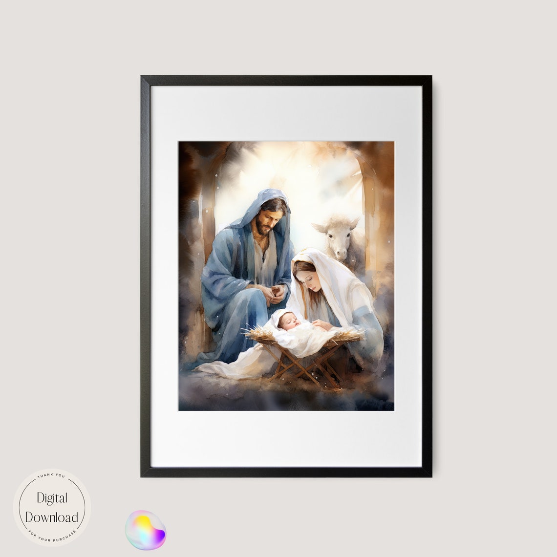 Nativity Scene Printable Art 6 | Instant Download | Whimsical Nativity ...