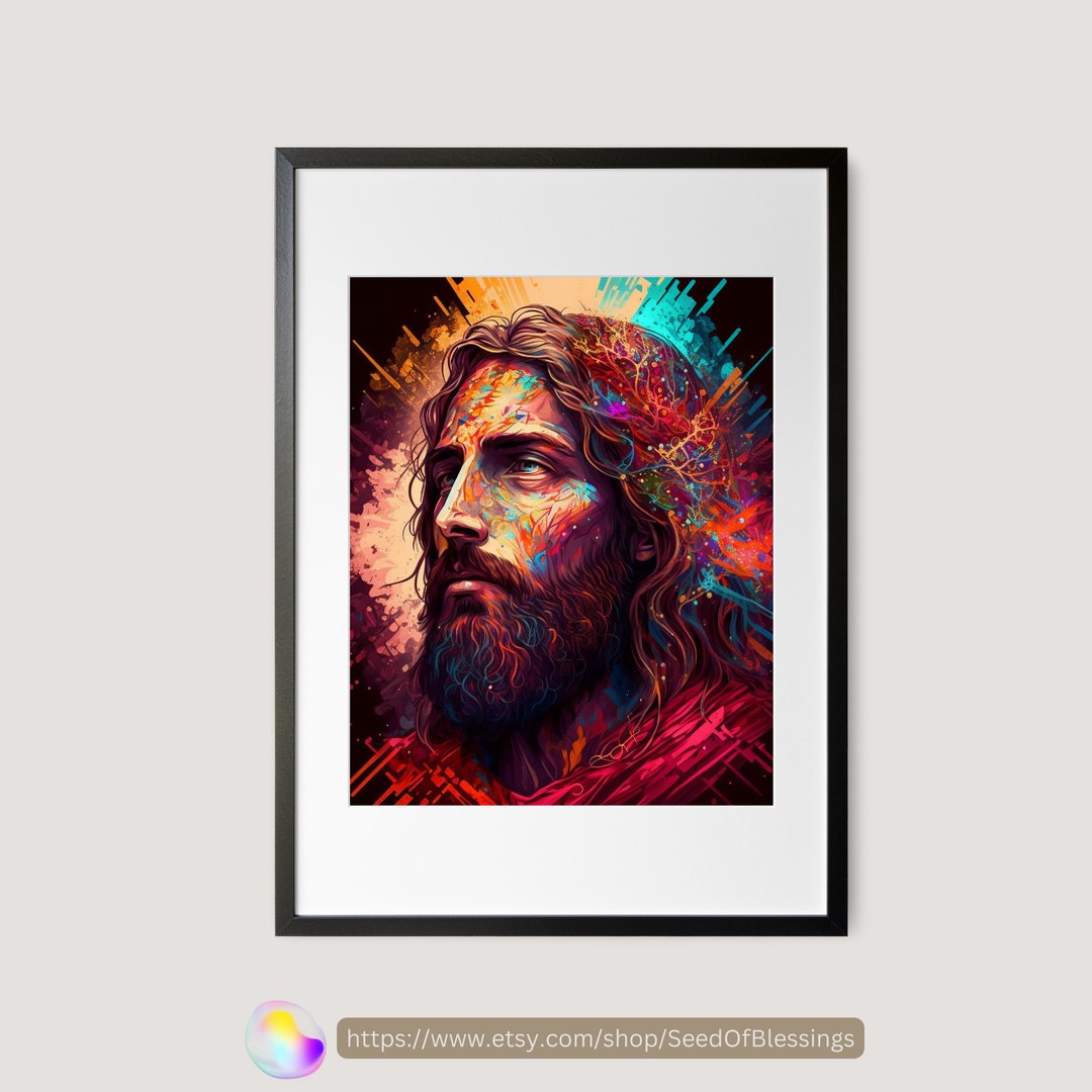 Jesus Christ Portrait Illustration Poster Anime Jesus Spiritual Art ...