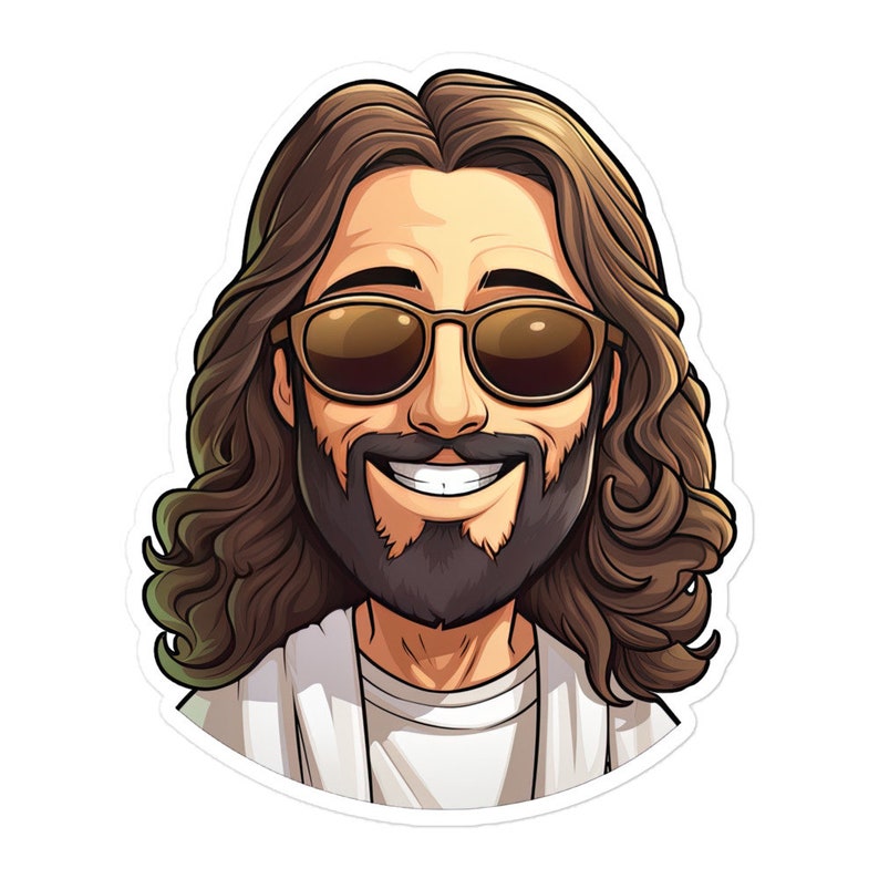 Cool Jesus Wearing Sunglasses Hippy Jesus Sticker Kiss-cut - Etsy