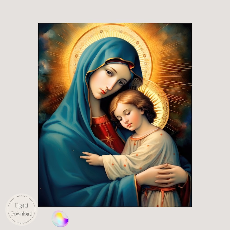Mother Mary and Baby Jesus Printable Art 27 Instant Download New Home ...