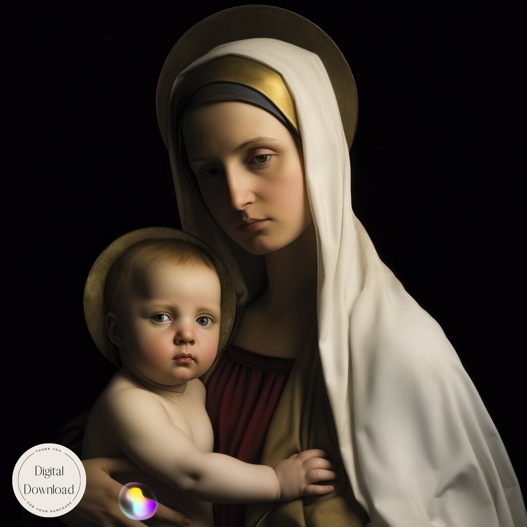Mother Mary and Baby Jesus Printable Art 19 | Instant Download | the ...