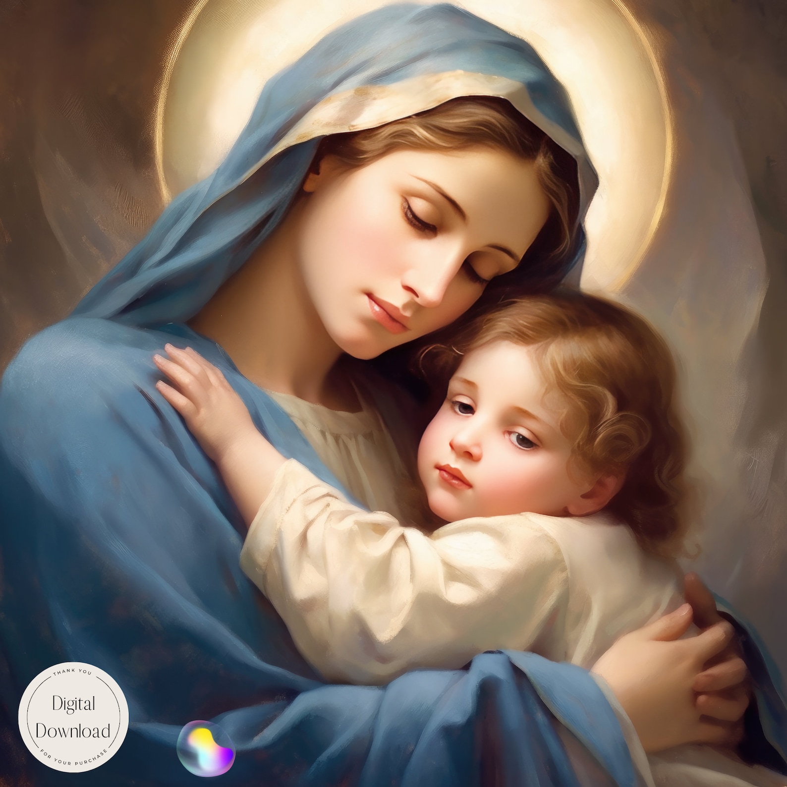 Mother Mary and Baby Jesus Printable Art 10 Instant Download Share the ...