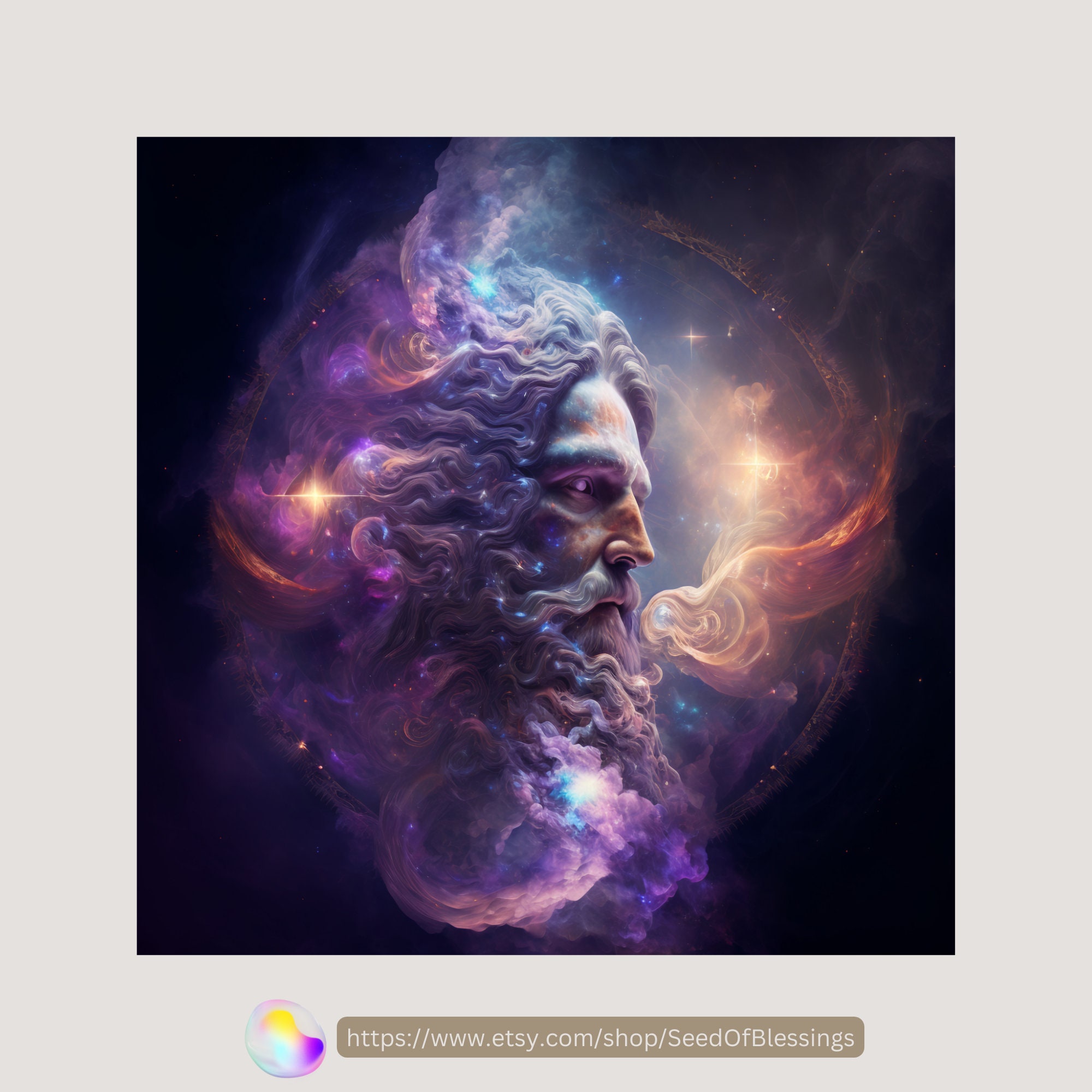 Jesus Christ Portrait Illustration Poster Galaxy Jesus Space Jesus ...