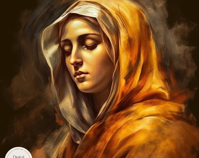 Mother Mary Religious Printable Art 440 | Instant Download | Immaculate ...