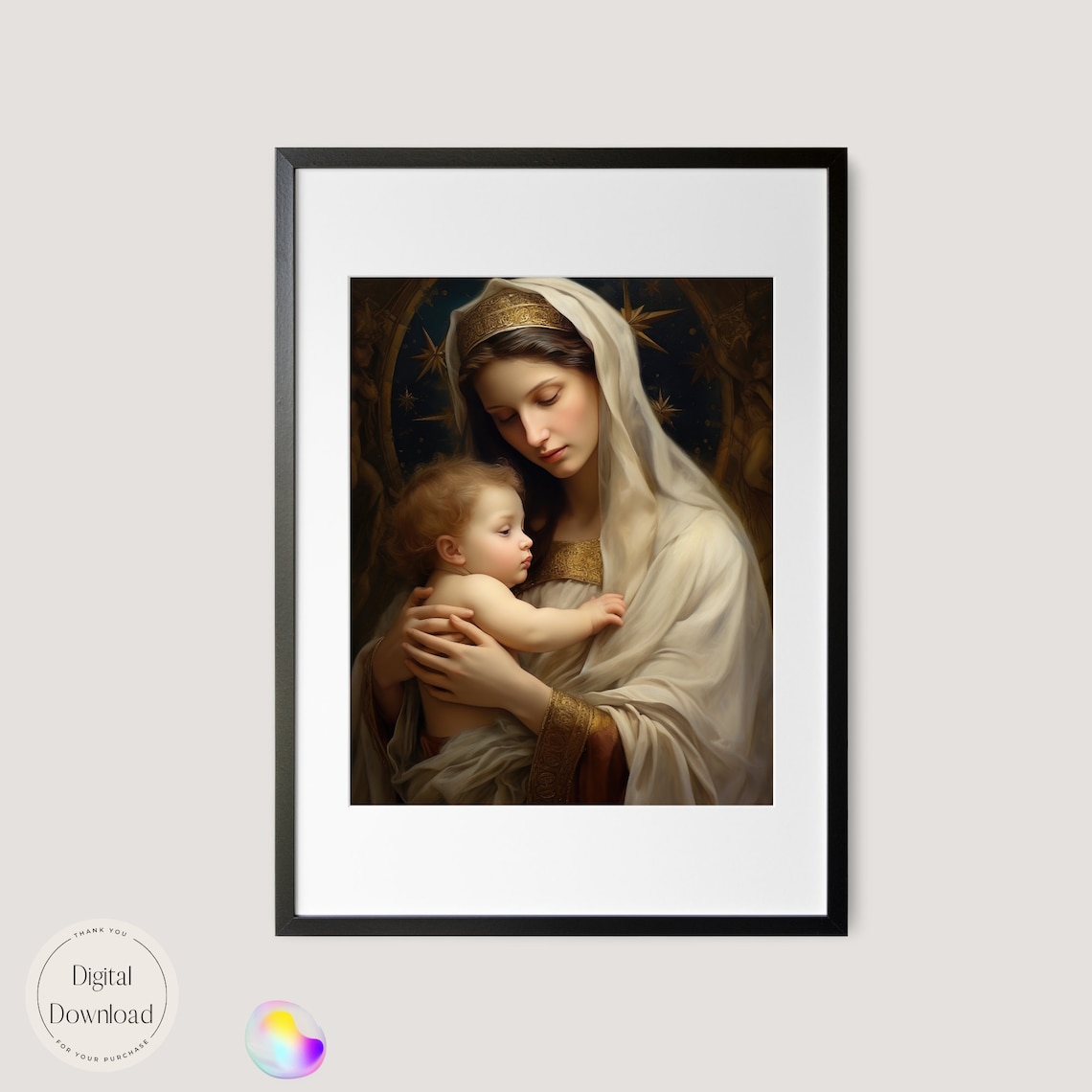 Mother Mary and Baby Jesus Printable Art 42 | Instant Download | Art ...