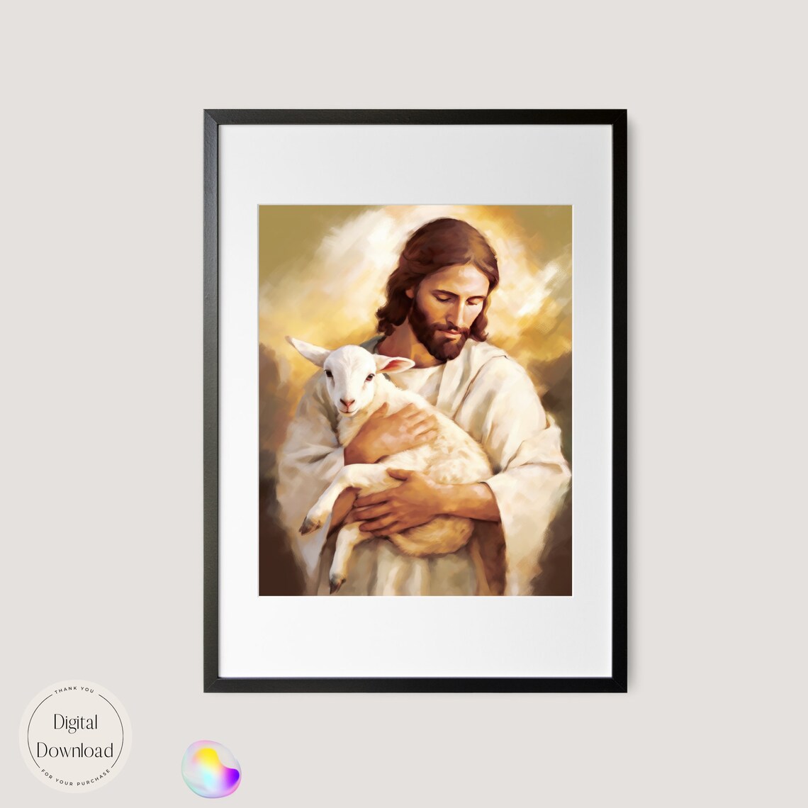 Jesus Christ & the Lamb Religious Printable Art 313 Instant Download ...