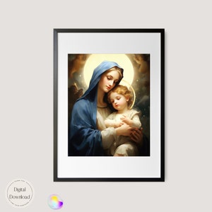 Mother Mary and Baby Jesus Printable Art 61 Instant Download - Etsy