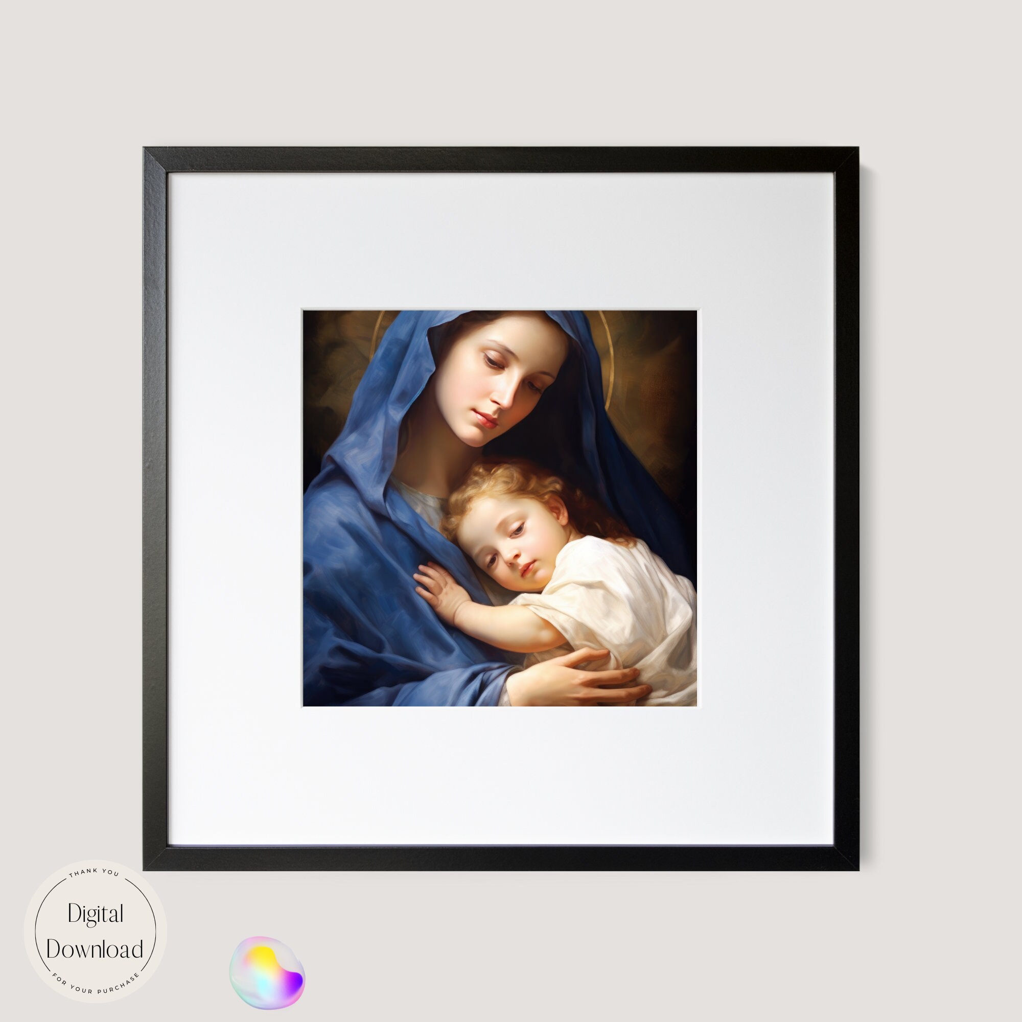 Mother Mary And Baby Jesus Printable Art 38 Instant Download Etsy
