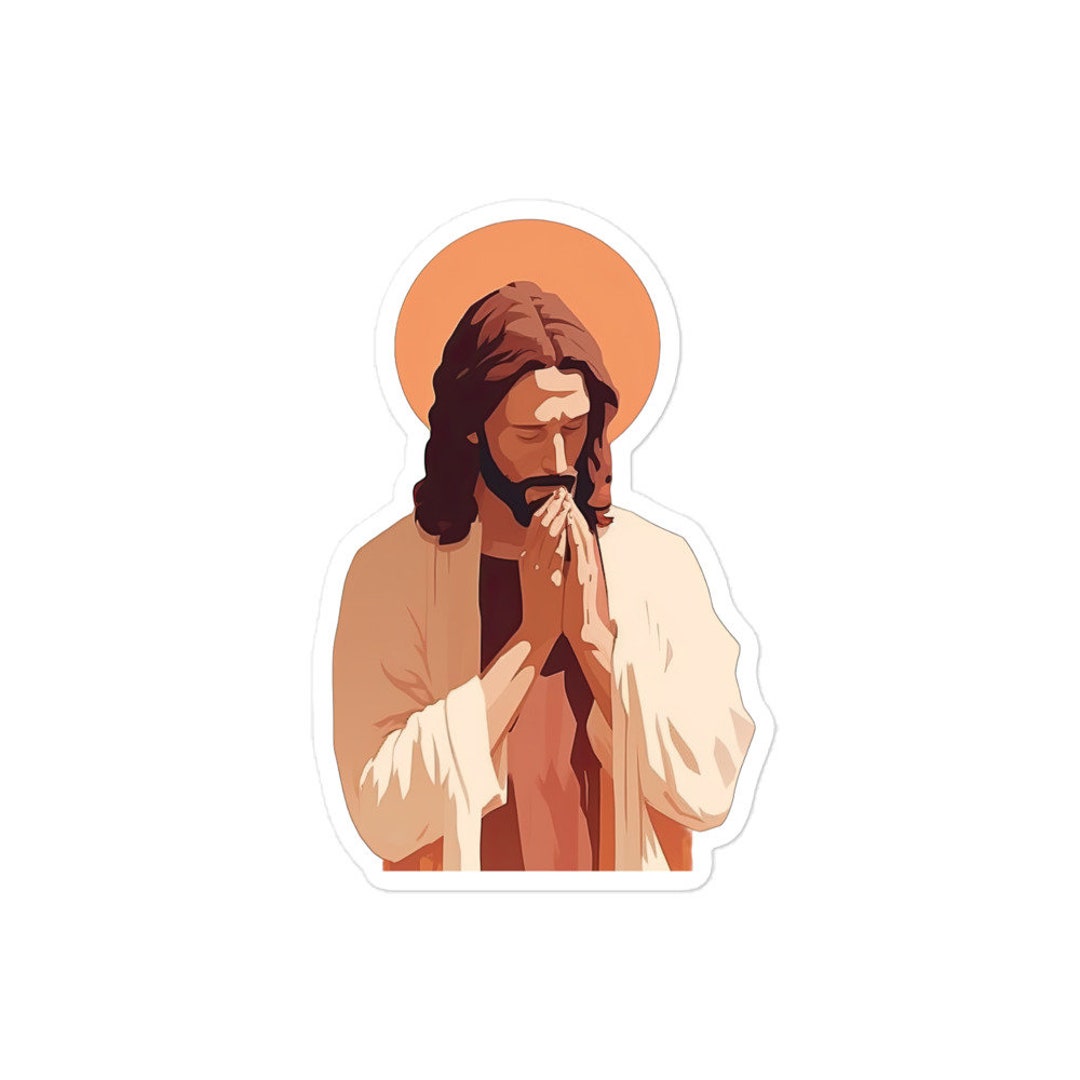 Praying Jesus Sticker Jesus Christ Decal Kiss-cut & - Etsy