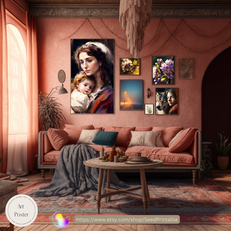 Madre María sosteniendo al Niño Jesús: Una representación atemporal del ...