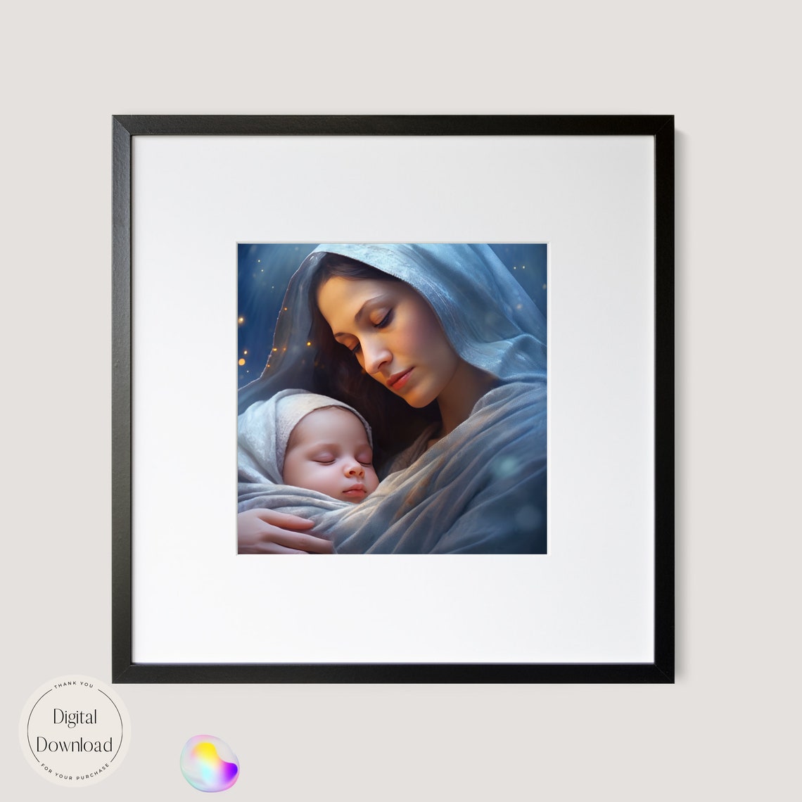 Mother Mary and Baby Jesus Printable Art 43 Instant Download Art ...