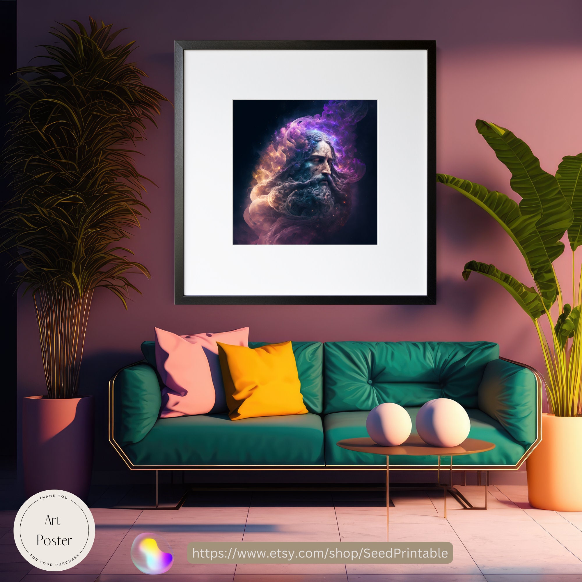 Jesus Christ Portrait Illustration Poster Galaxy Jesus Space Jesus ...