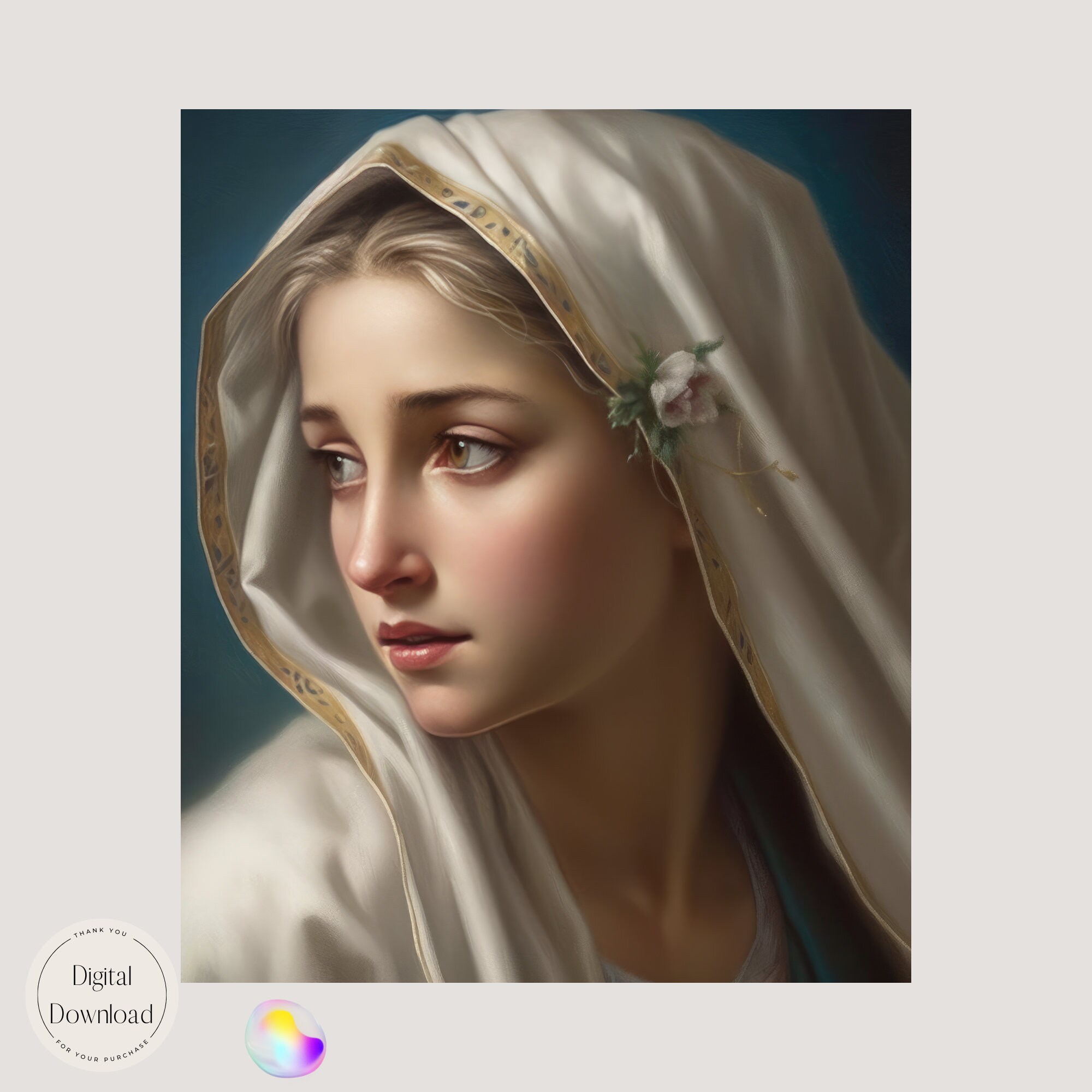 Mother Mary Religious Printable Art 383 | Instant Download | Blessed ...