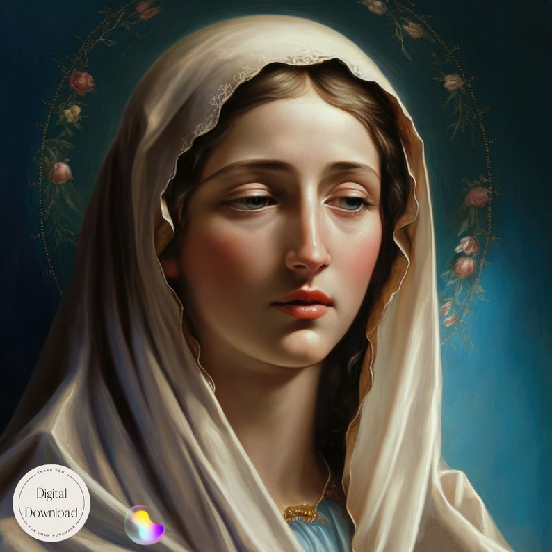 Divine Mother Mary Printable Posters Mother Mary Religious Printable ...
