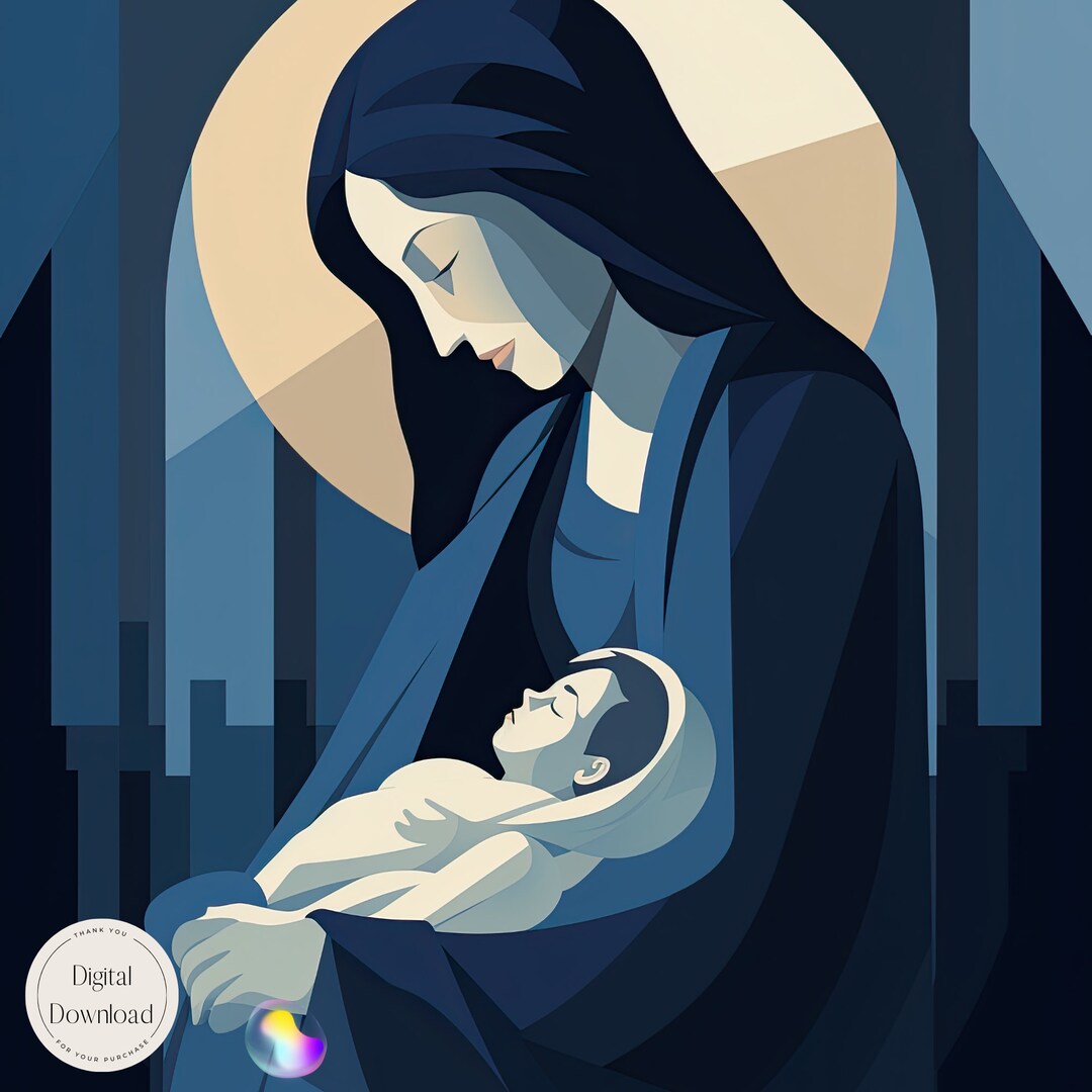 Mother Mary and Baby Jesus Printable Art 84 | Instant Download | Holy ...