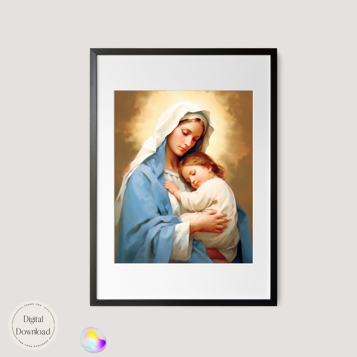 Mother Mary and Baby Jesus Printable Art 50 Instant Download - Etsy