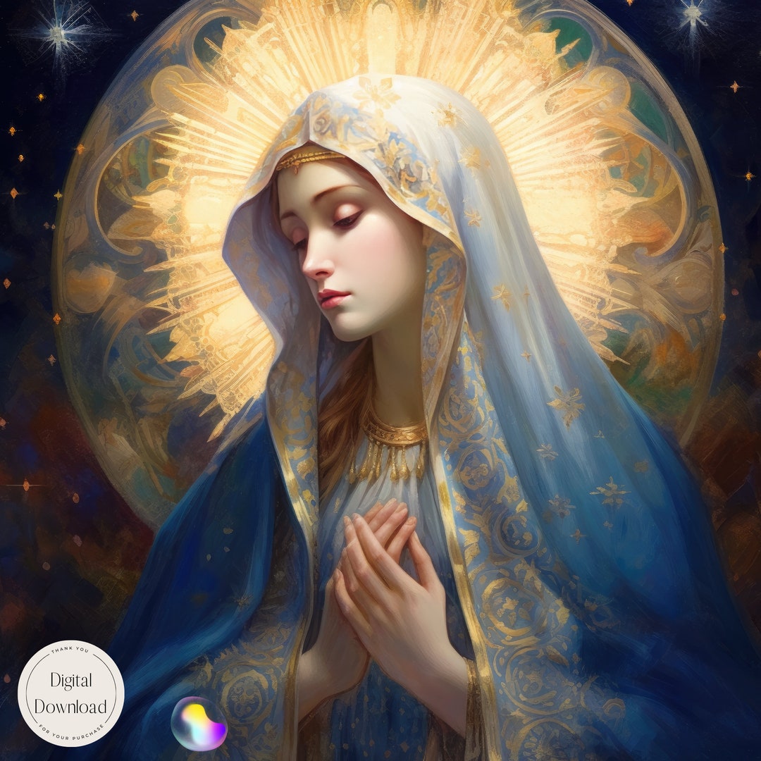 Mother Mary Religious Printable Art 580 | Instant Download | Immaculate ...