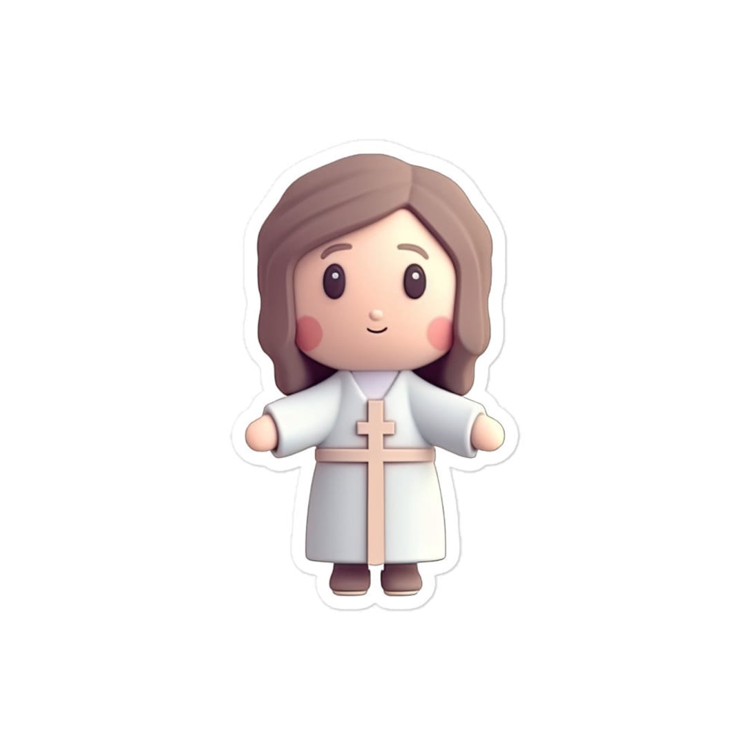 Cute Jesus, Chibi Jesus, Cartoon Jesus Sticker | Kiss-cut & Bubble-free ...