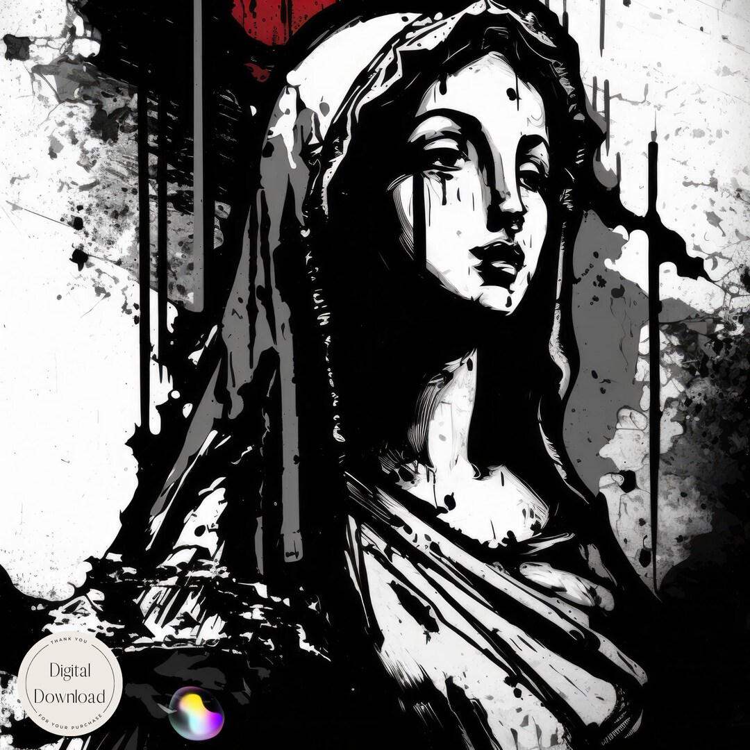 Marian Graceful Iconic Wall Hangings | Mother Mary Religious Printable Art 256 | Instant ...