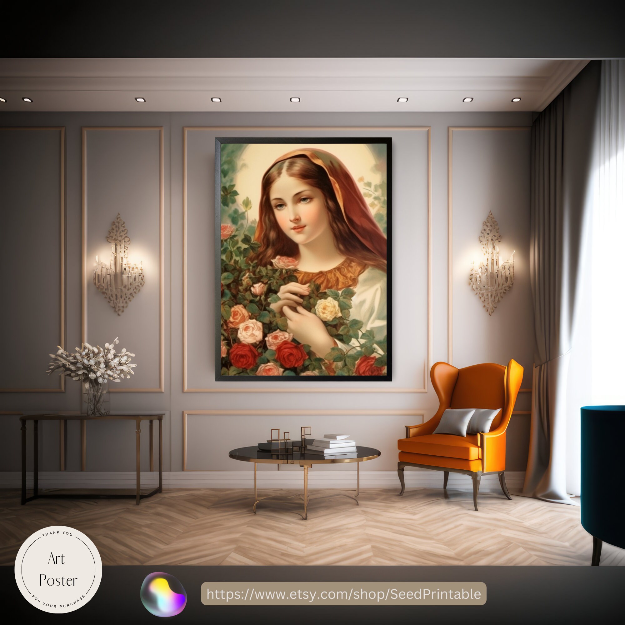 Our Lady of Fatima Portrait Religious Wall Art Catholic Decor Virgin ...