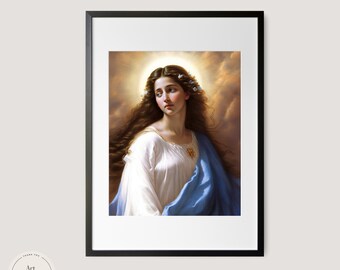 Mary Queen Of Heaven Custom Digital Oil Painting Digital Etsy