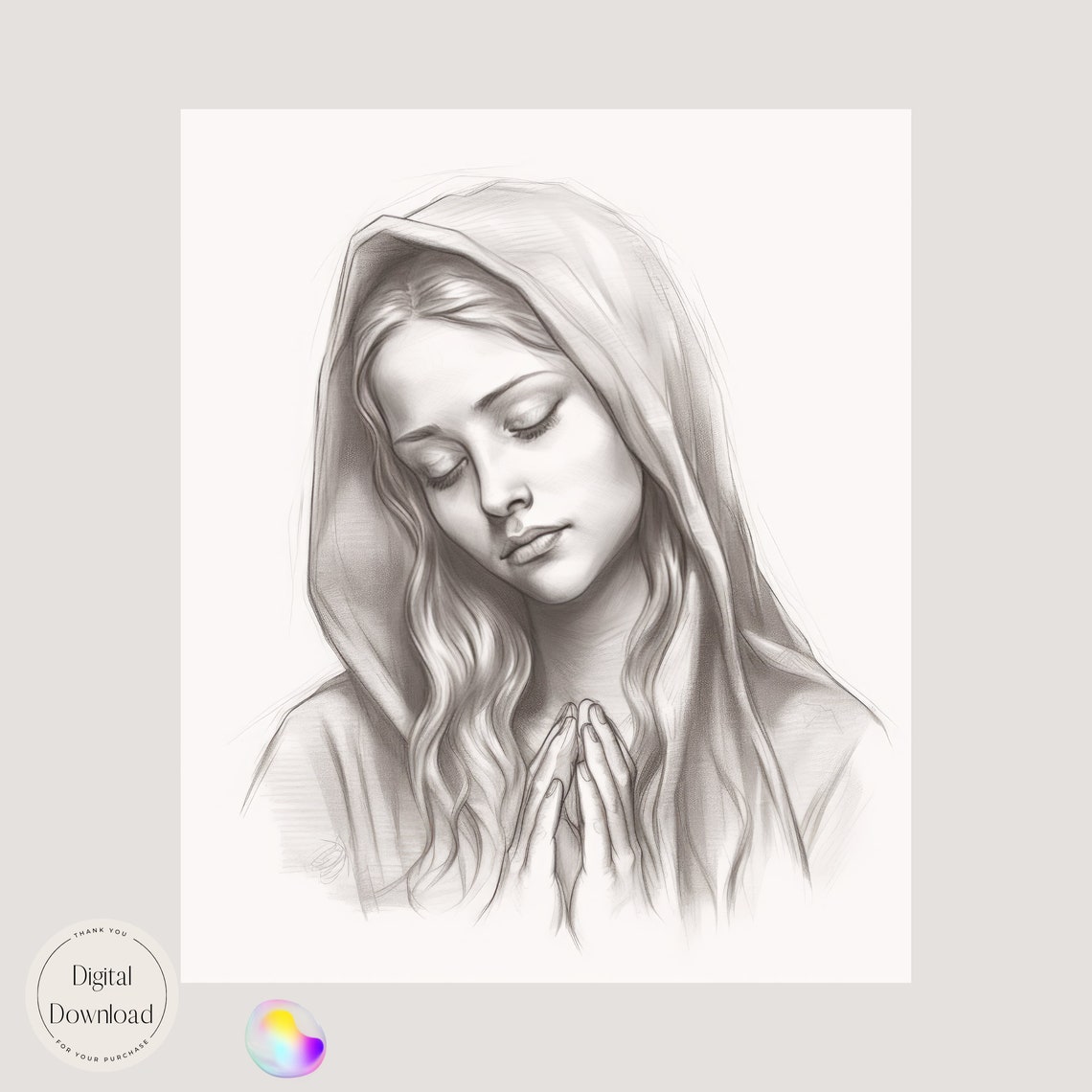 Elegant Virgin Mary Devotion Decor | Mother Mary Religious Printable ...
