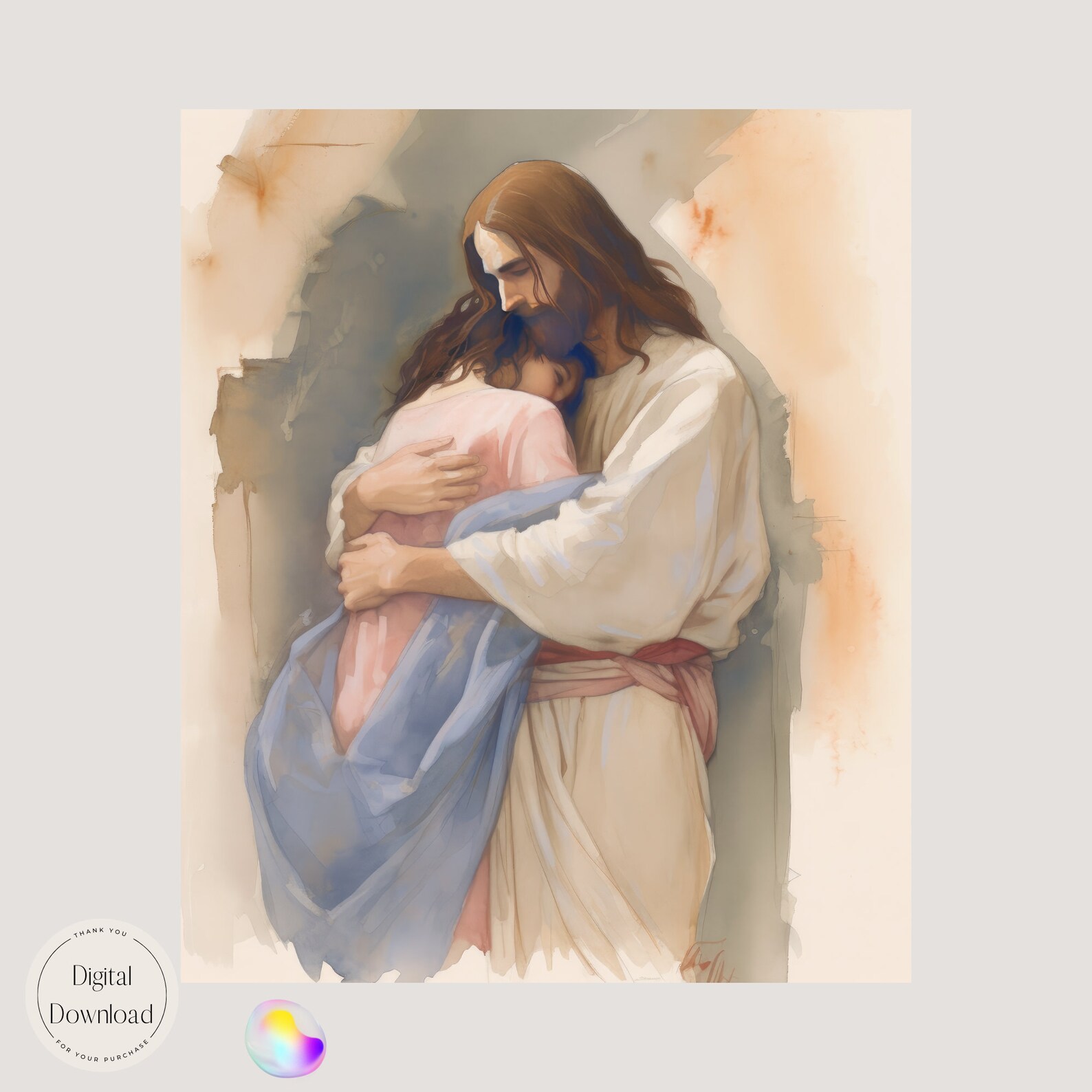 Jesus Christ and Children Religious Printable Art 316 | Instant ...