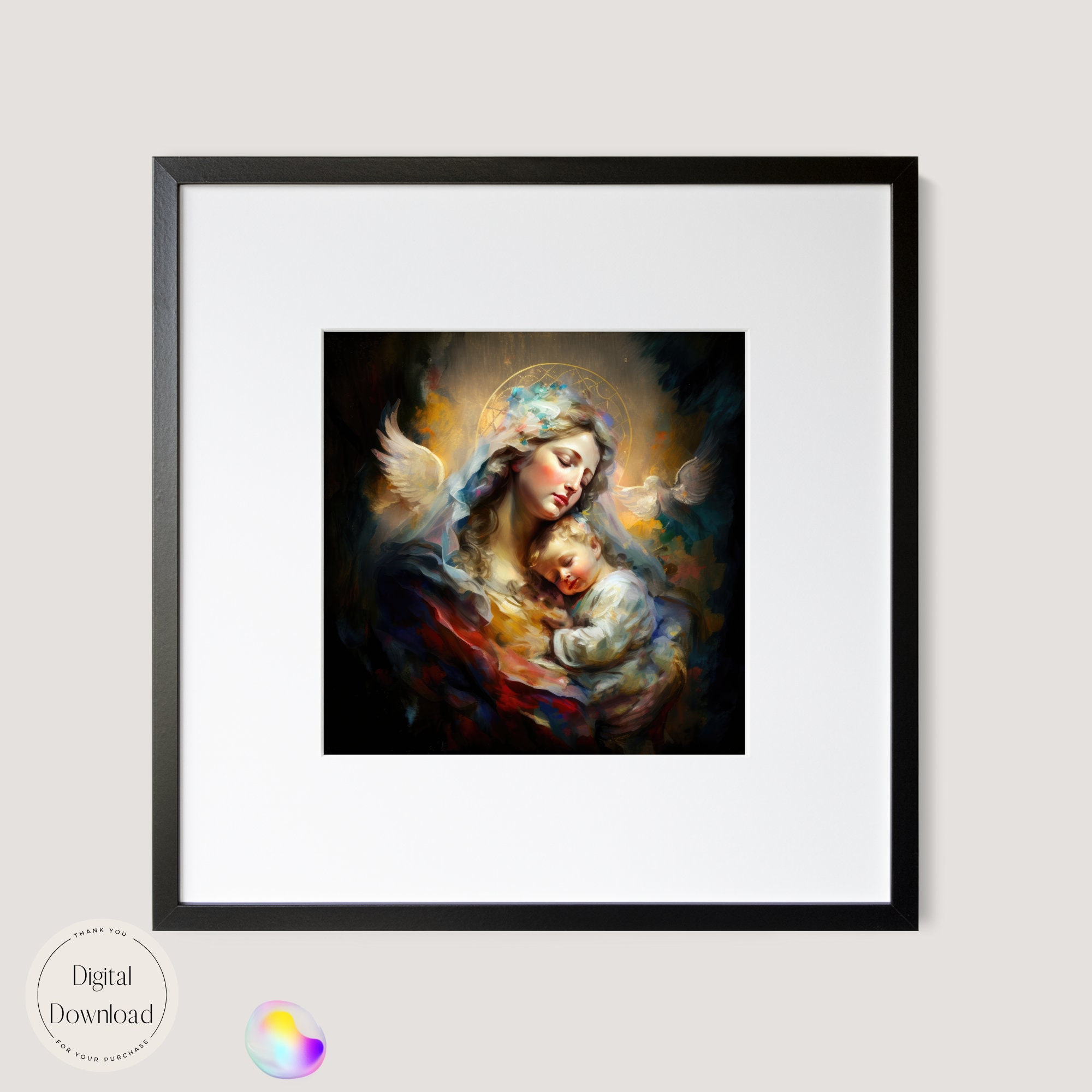 Marian Symbolism Inspirational Art | Mother Mary Religious Printable ...